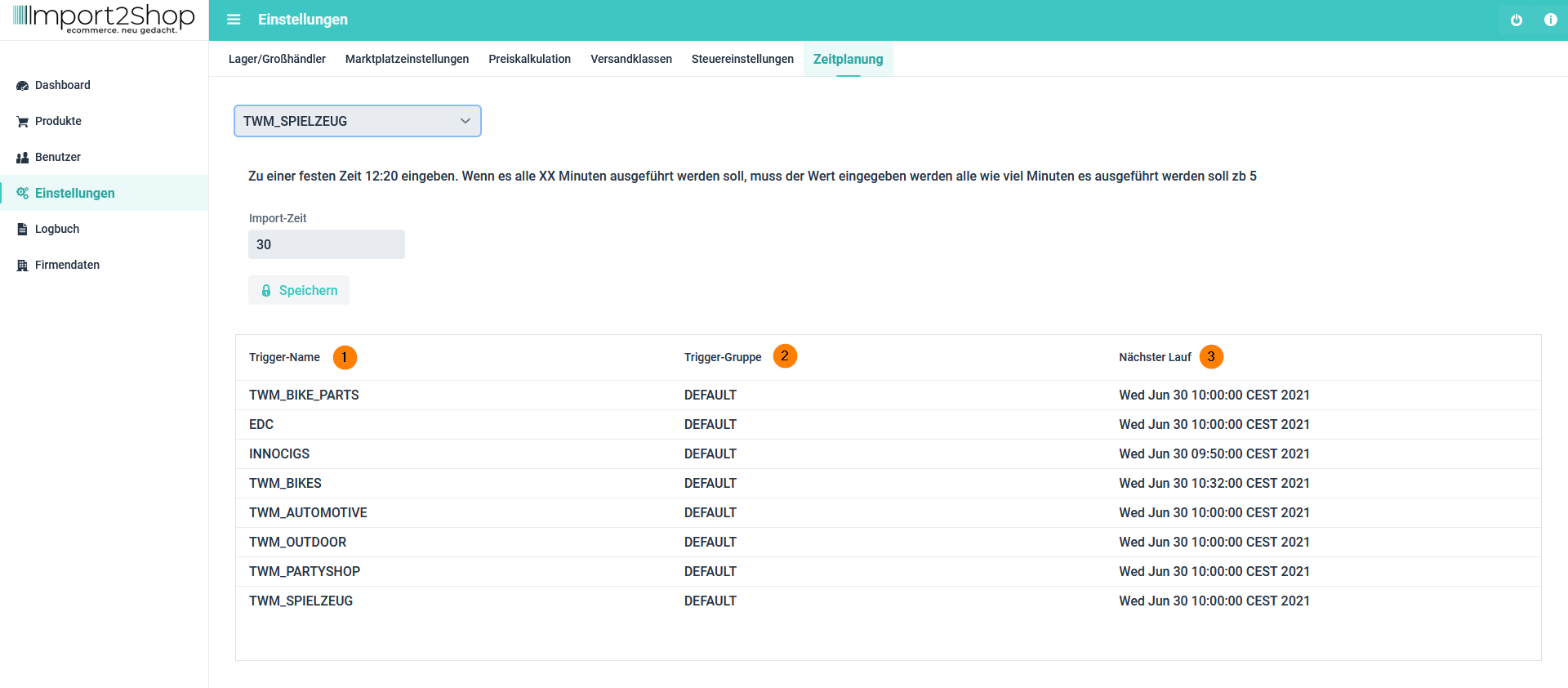 Import scheduling - Import2Shop